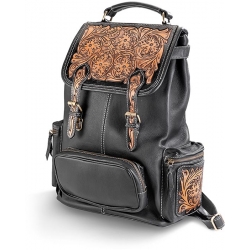 Western Floral Tooled Leather Backpack | Russell's For Men